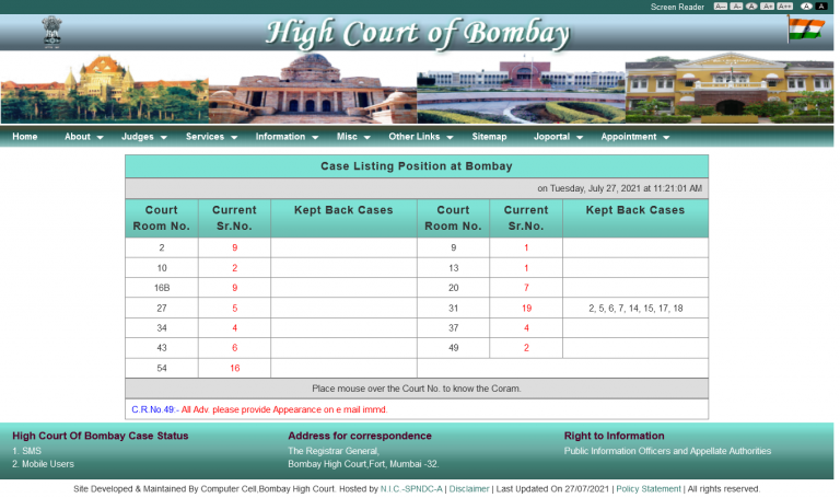 Bombay High Court Display Board Guide - Lawgic