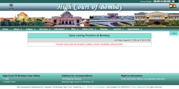 Bombay High Court Display Board Guide - Lawgic